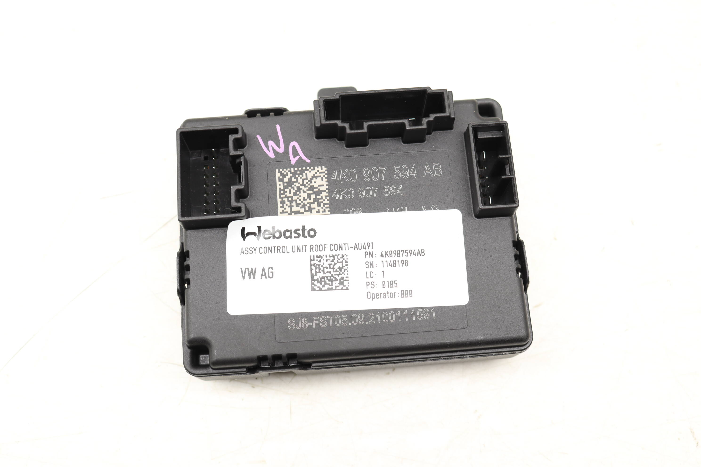 Audi Sunroof / Sun Roof Control Module 4K0907594AB