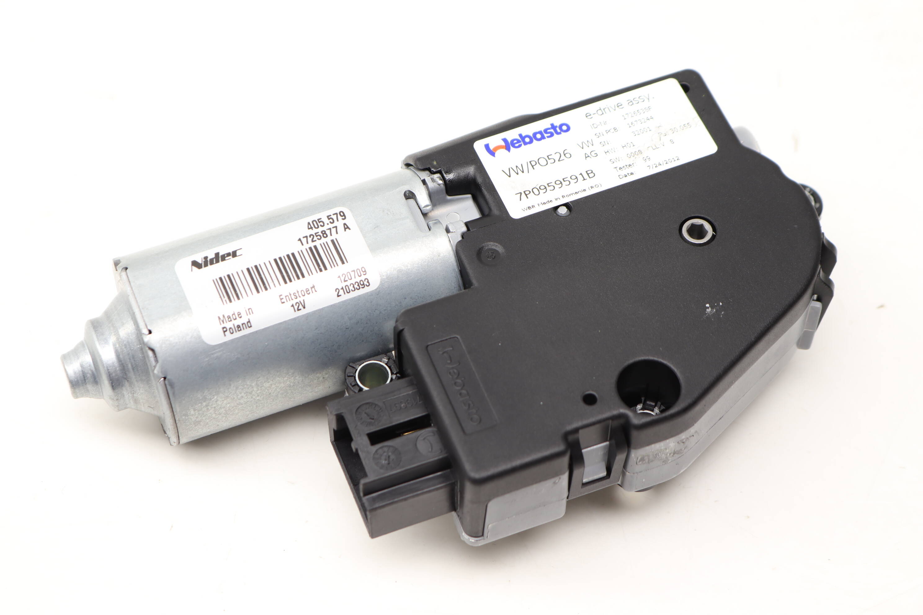 VW Front Sunroof / Sun Roof Motor (Touareg) 7P0959591B