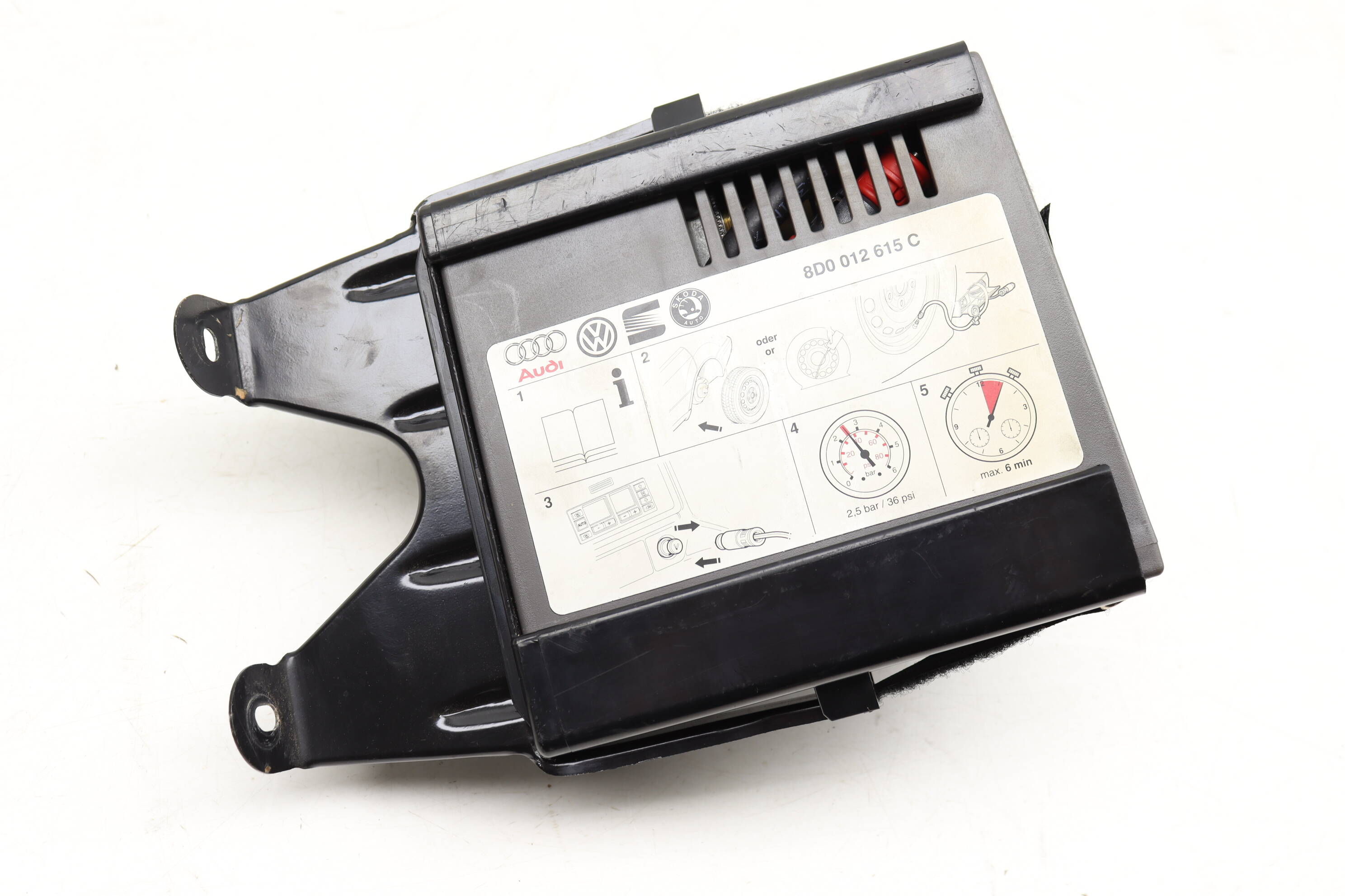 Audi Spare Tire Air Compressor / Pump W/ Bracket 8D0012615C