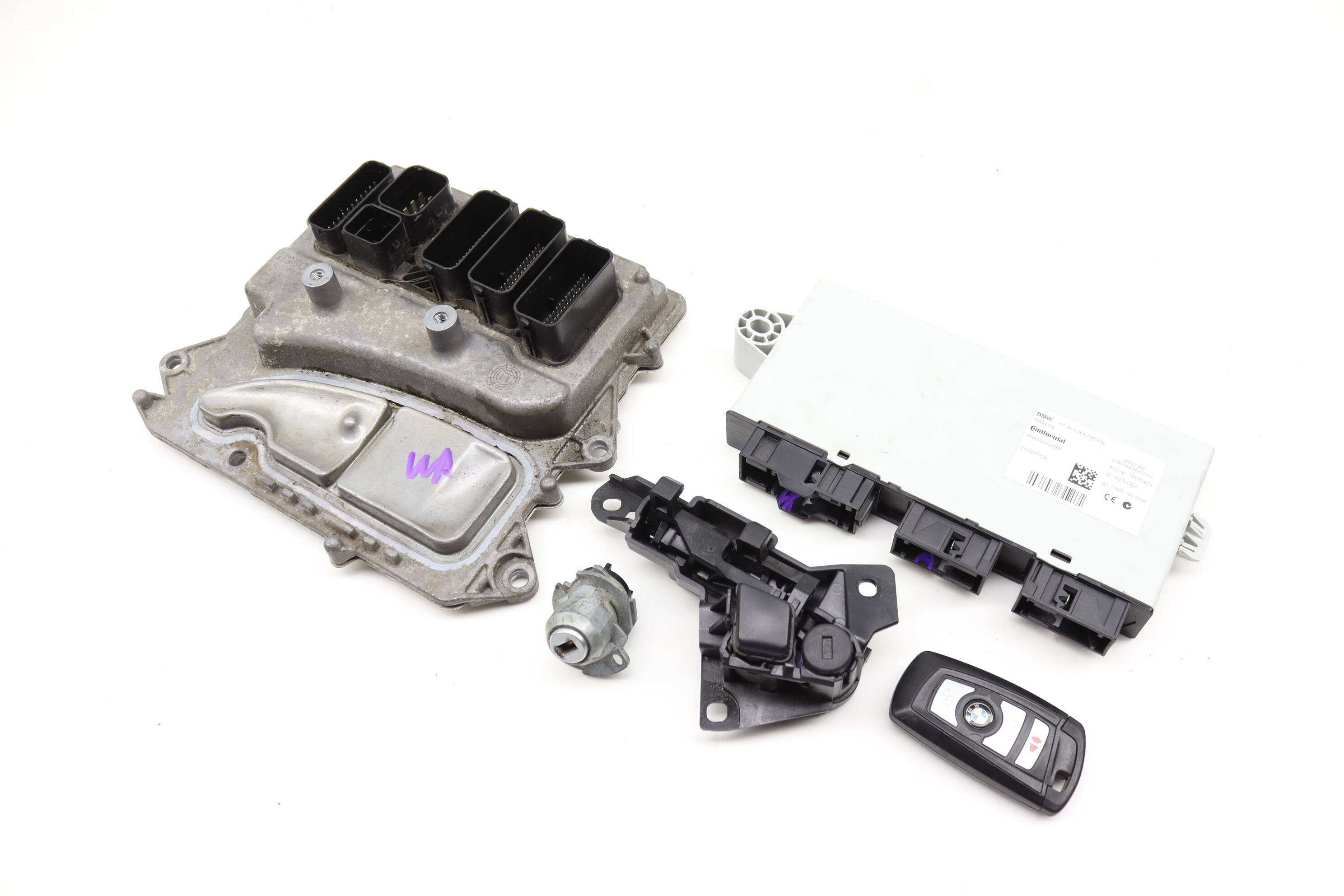 BMW Ecu Dme / Cas4 Theft Locking Module / Lock Cylinder W/ Key