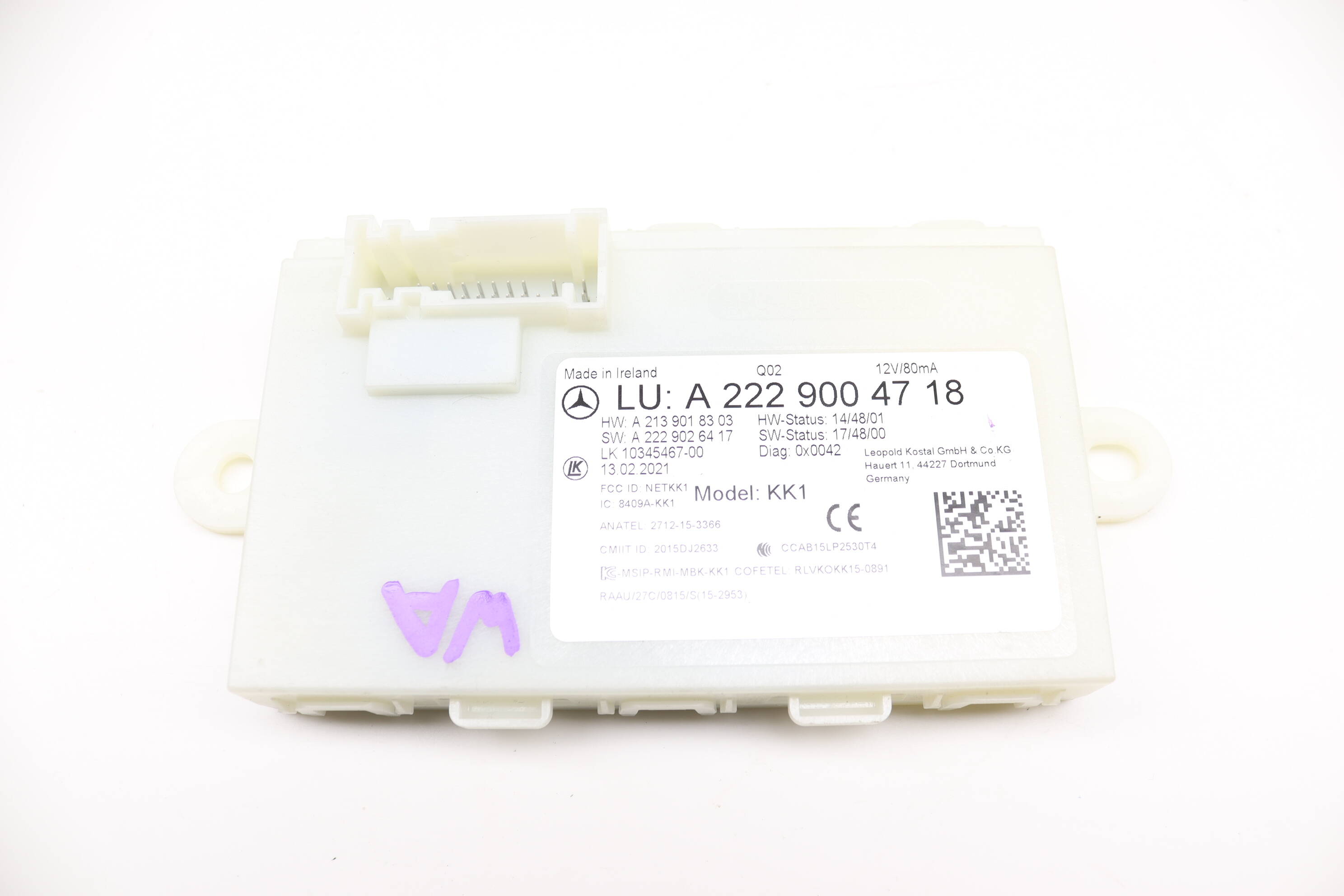 Mercedes-Benz Keyless Entry / Kessy Control Module 2229004718
