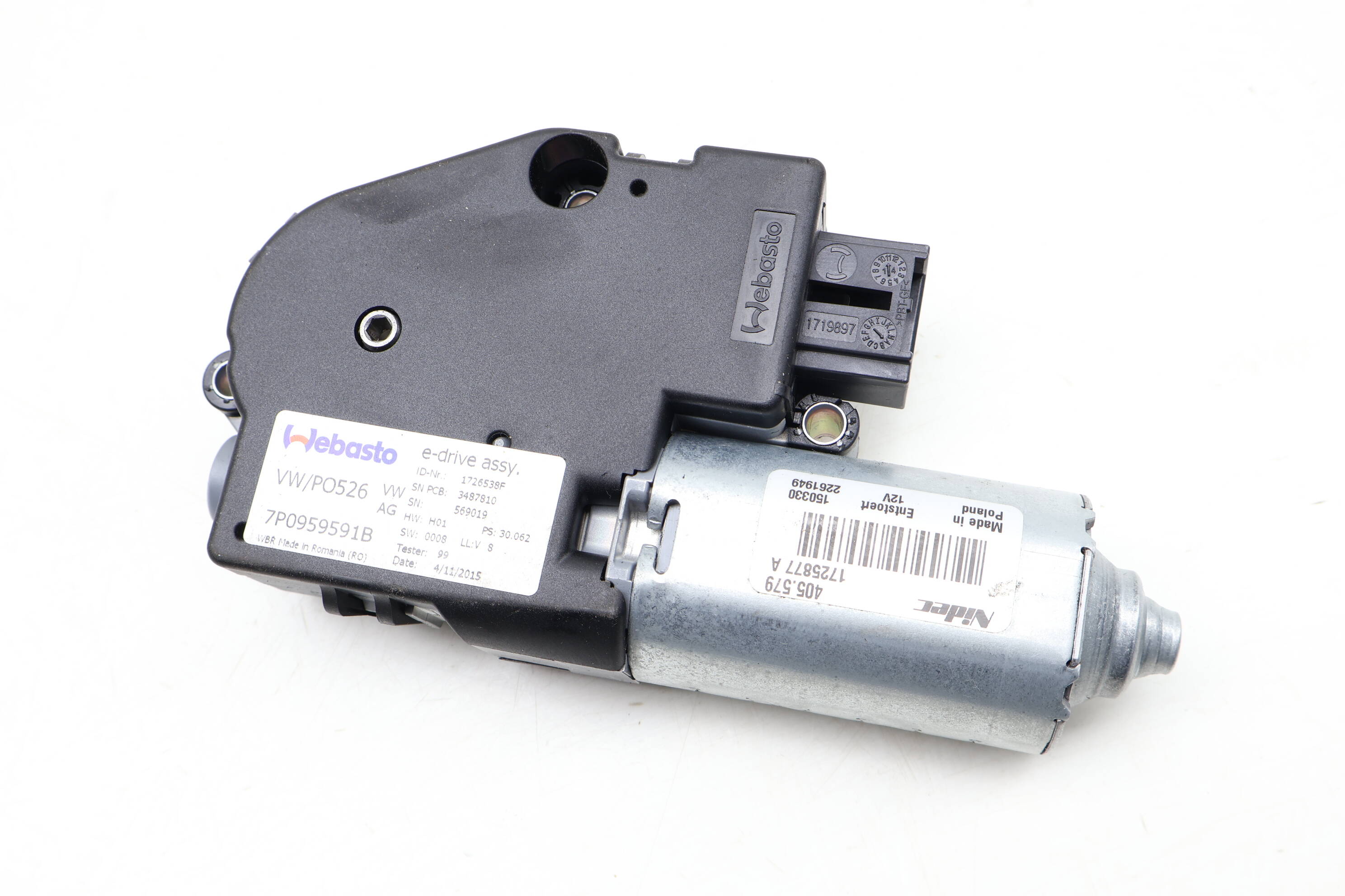 VW Front Sunroof / Sun Roof Motor (Touareg) 7P0959591B