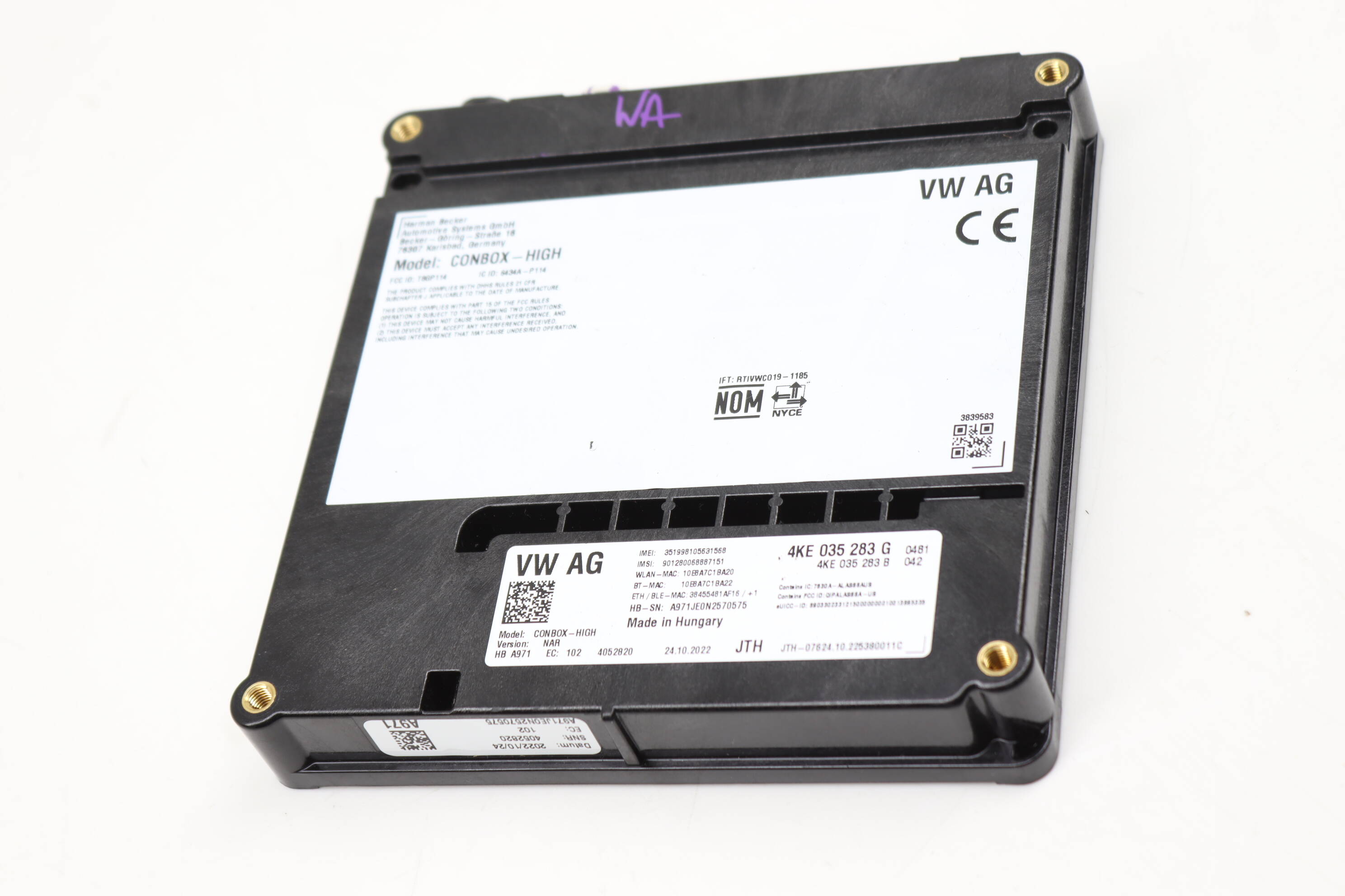 Audi Emergency Communication Control Module 4KE035283G